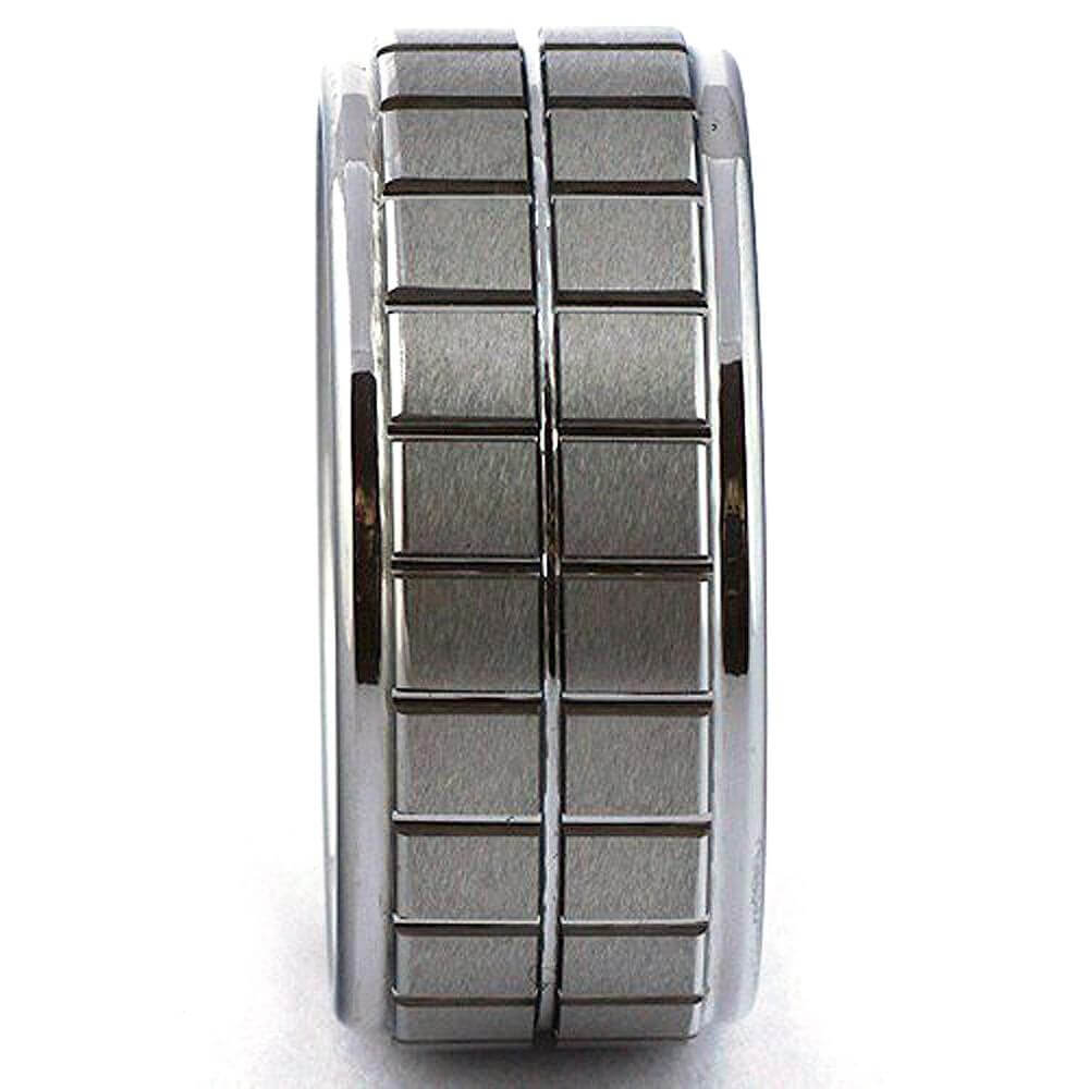 ZEUS 10mm Men's Ring Matt Finish Shiny Groves & Steps